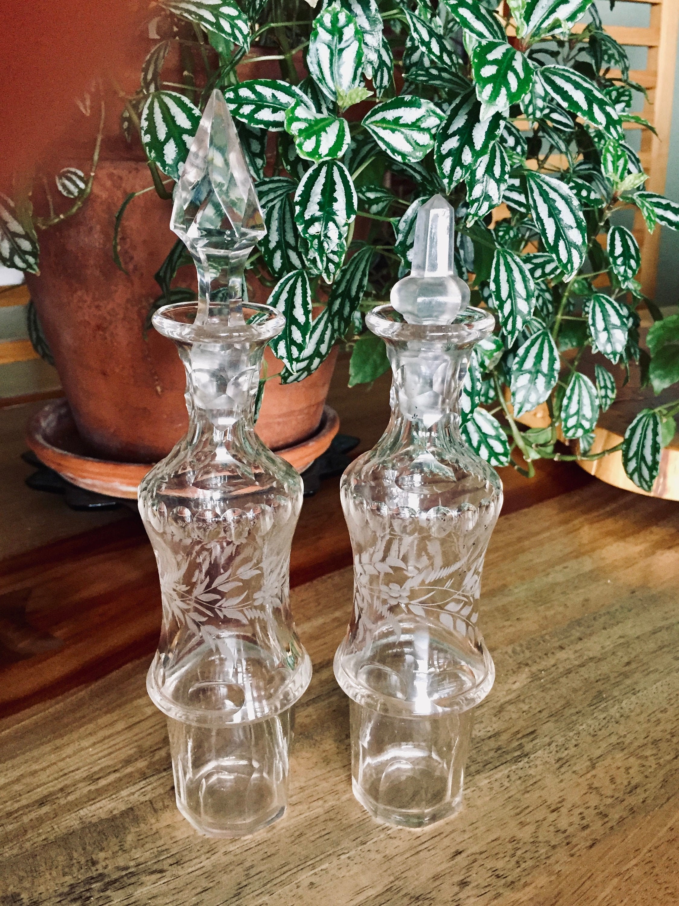 Home & Living Crystal Cruet Set Cruet Set Oil and Vinegar Crystal Cruet ...