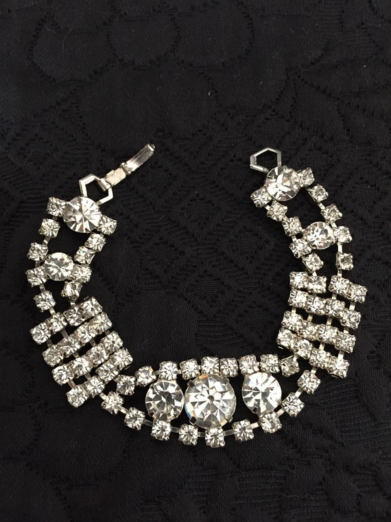 60s rhinestone bracelet - Gem