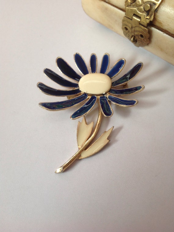 Floral Brooch Gold Floral Summer Brooch Enamel Bro… Gem