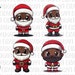 African American Santa Claus PNG Bundle, Christmas Clipart (digital ...