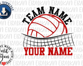 Custom Volleyball Team PNG SVG EPS Personalized Volleyball Team Tee ...