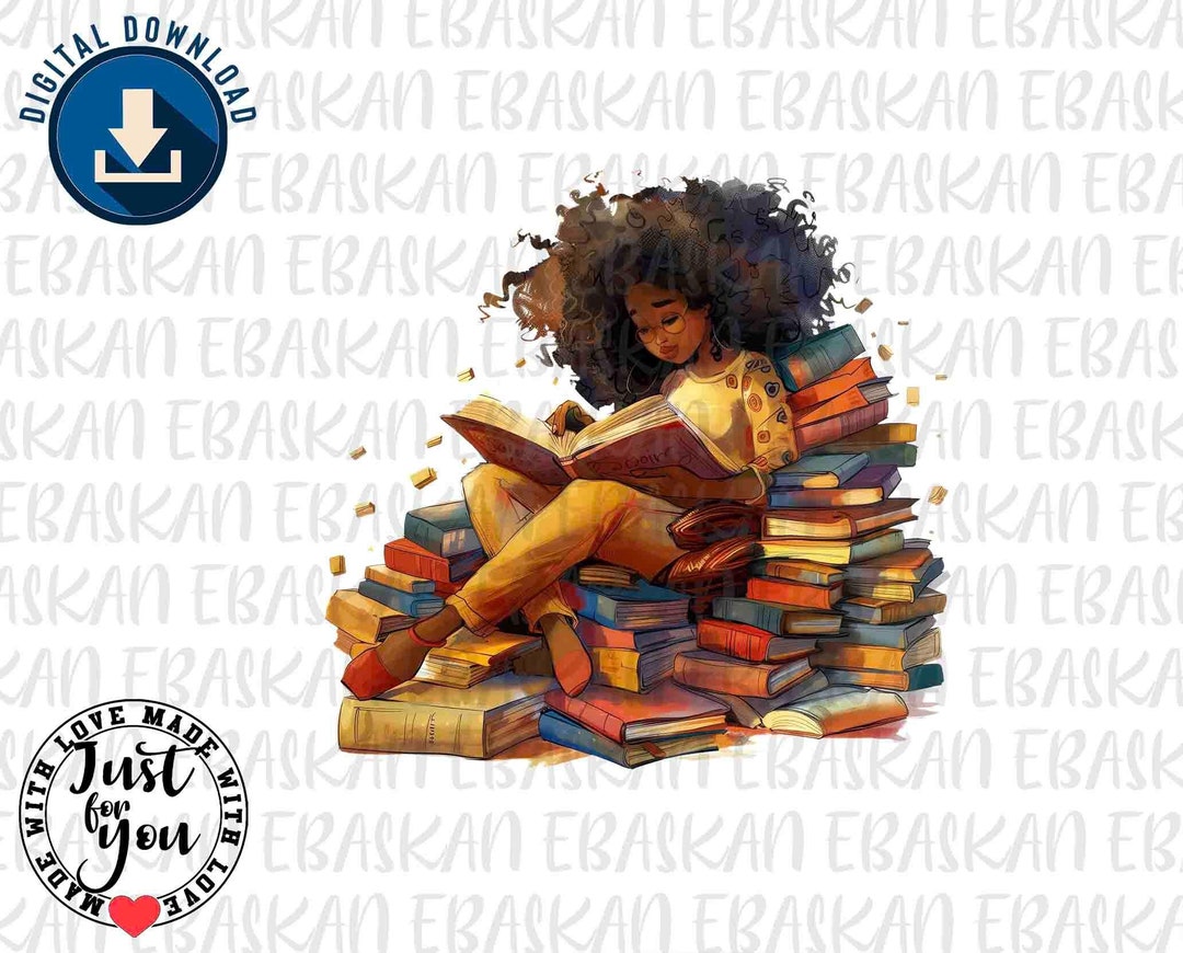 Book Lover PNG, Girl Reading Books Clipart (digital Download) - Etsy