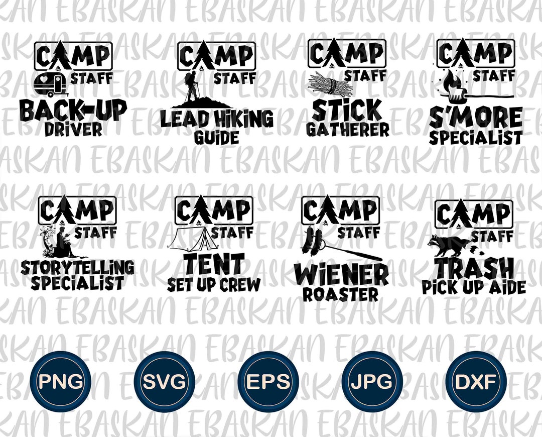 Camping Bundle SVG PNG EPS Dxf Camp Staff Bundle Digital Download ...