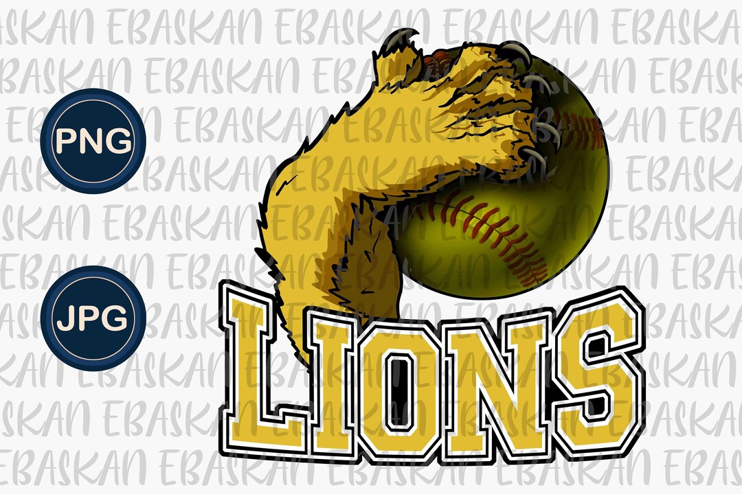 Lions Softball Team PNG JPG Go Lions Png Lion Paw Lions Team Softball ...