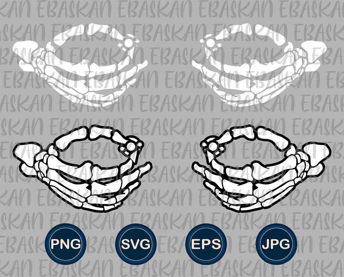 Skeleton Hand Grabbing SVG PNG EPS Bones Holding Piercing - Etsy