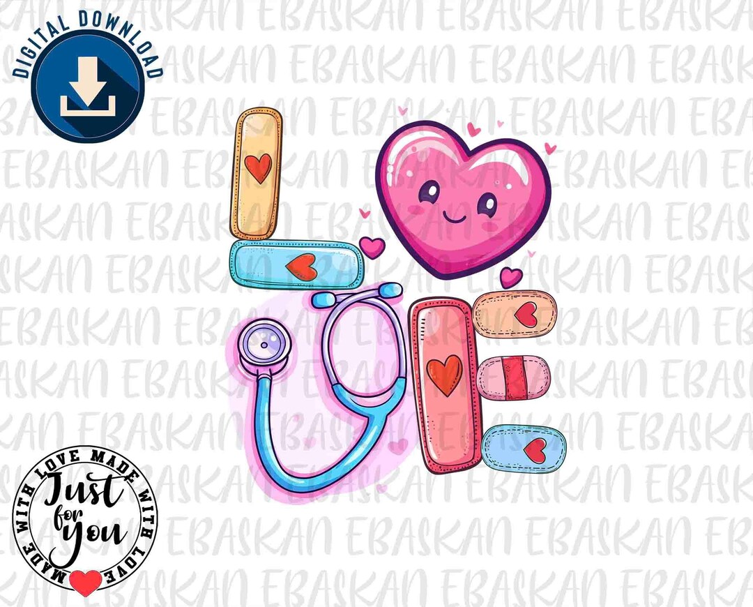 Nurse Valentine's Day PNG, Medical Love Design (digital Download) - Etsy