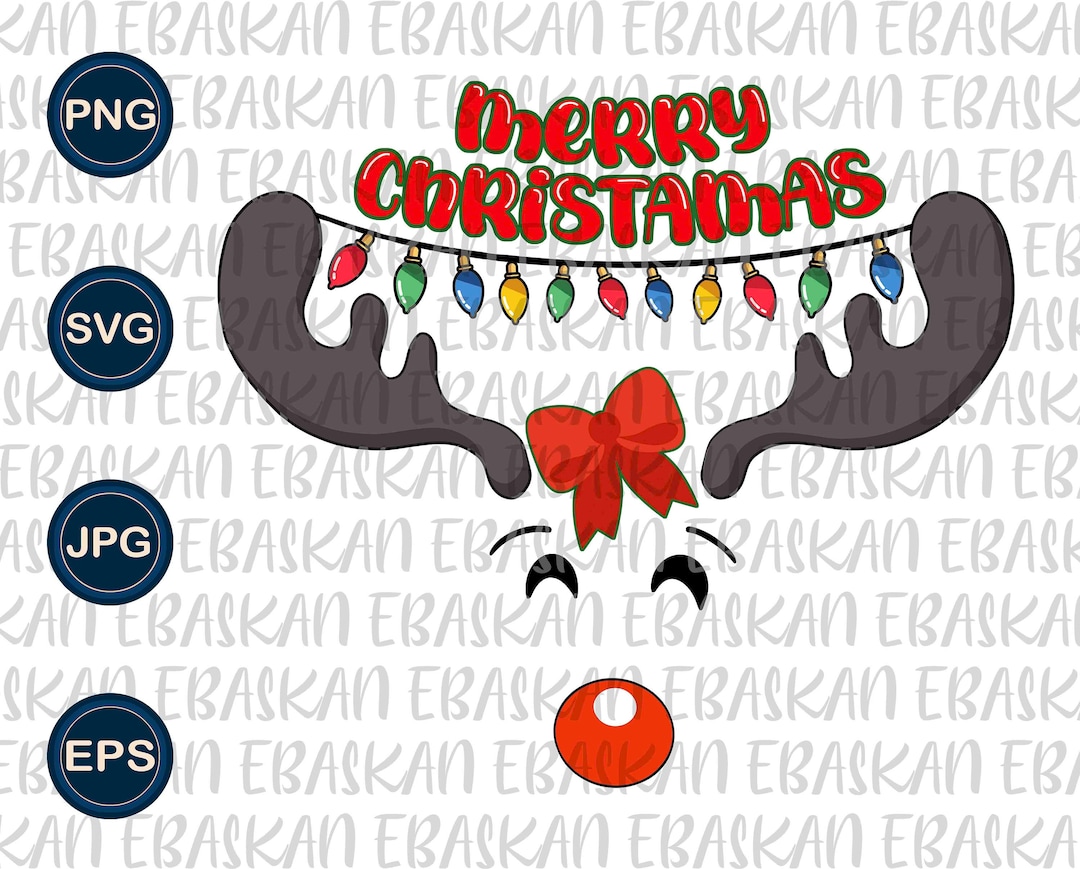 Merry Christmas Reindeer SVG Santas Deer Merry Christmas Cute Christmas ...