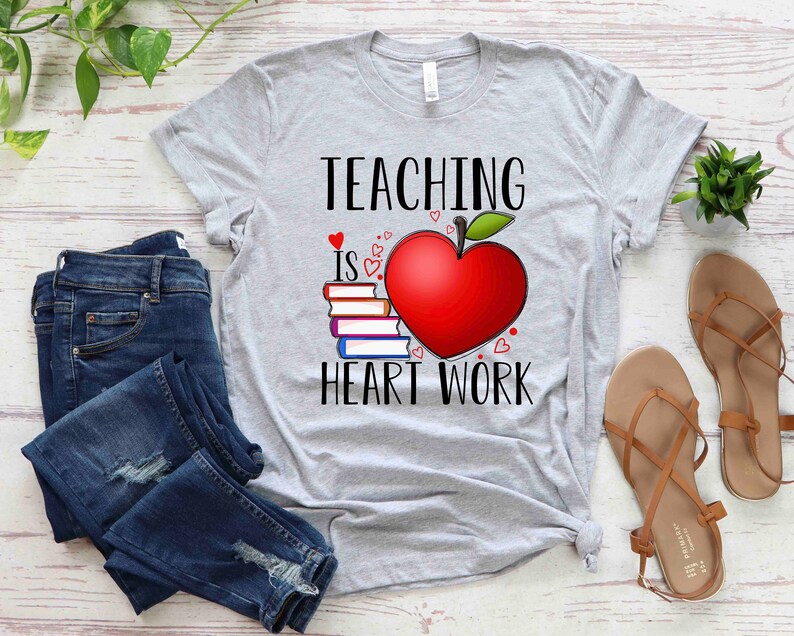 Teaching is Heart Work SVG PNG Teacher Life Inspire | Etsy