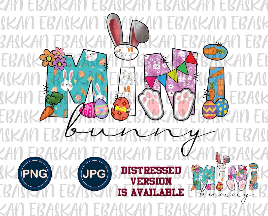 Easter Mini Bunny Design, PNG JPG, Shirt Sublimation Printable (digital ...