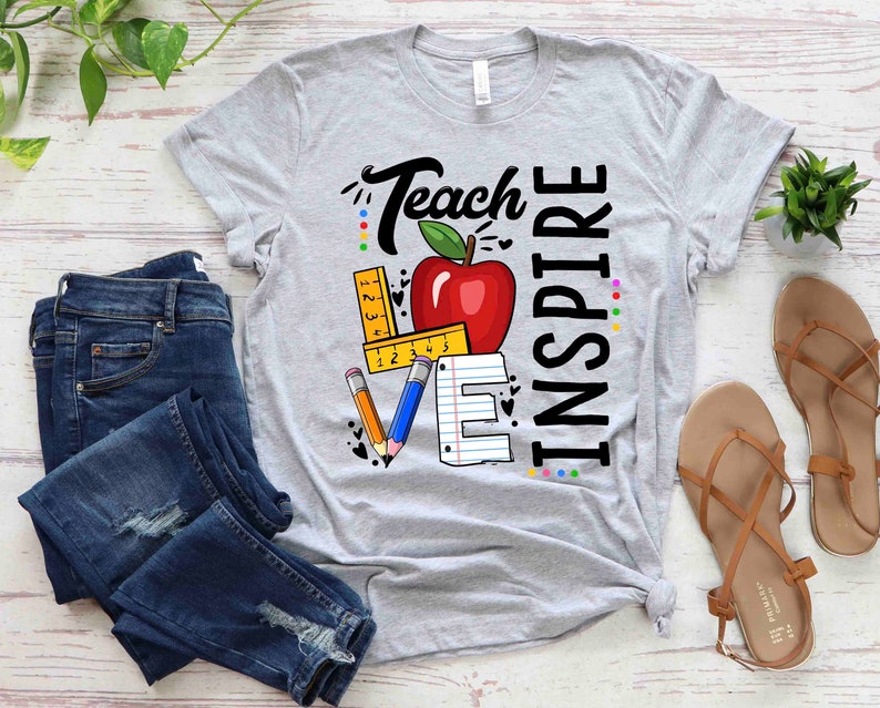 Teach Love Inspire PNG, Teacher Design (digital Download) - Etsy