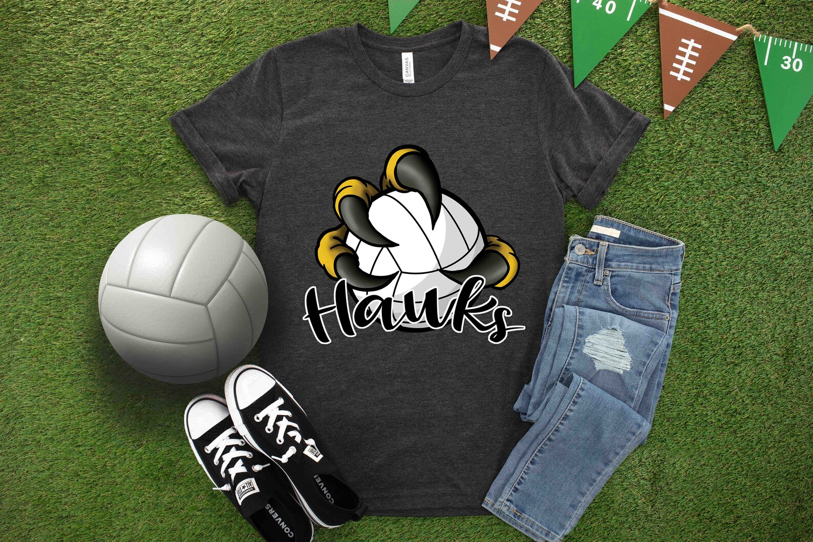 Hawks Claw Volleyball Athletic Teams PNG JPG Go Hawks - Etsy