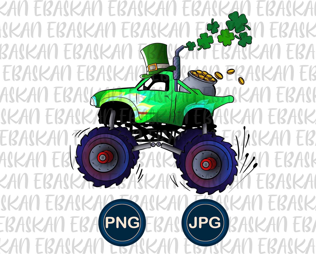 Shamrock Truck PNG JPG Kids St. Patrick Day Shirt Design Happy St ...