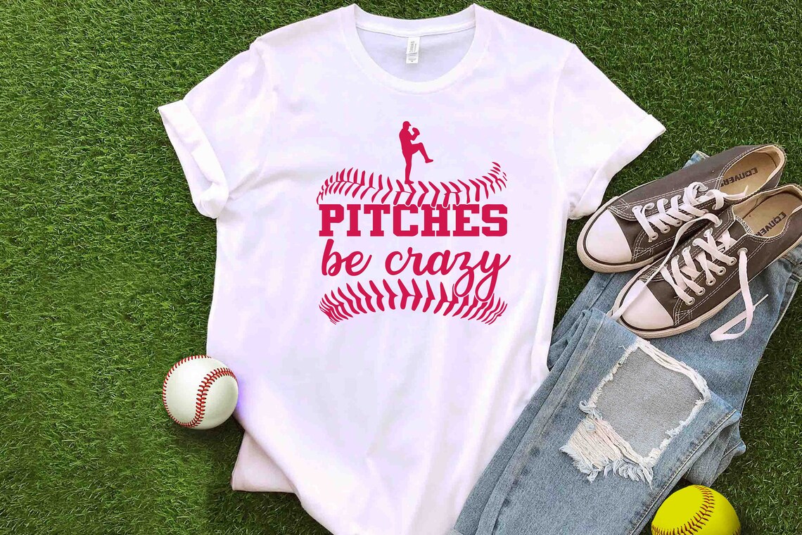Pitches Be Crazy Baseball SVG PNG EPS Funny Baseball Softball - Etsy