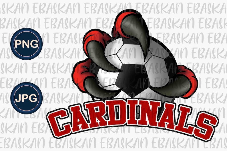 Cardinals Soccer Claw PNG, JPG - Sublimation Design (digital Download ...