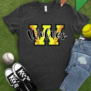 Wolves Softball Athletic Teams PNG SVG Design Go Wolves Softball Grey ...