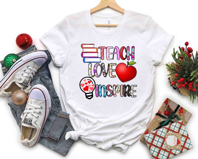 Teach Love Inspire SVG PNG Teacher Life Valentines Svg Png | Etsy