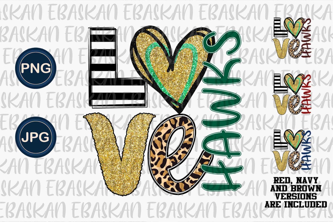 Love Hawks PNG JPG Hawks Design, Hawks Team Design, Go Hawks, Hawks Fly ...
