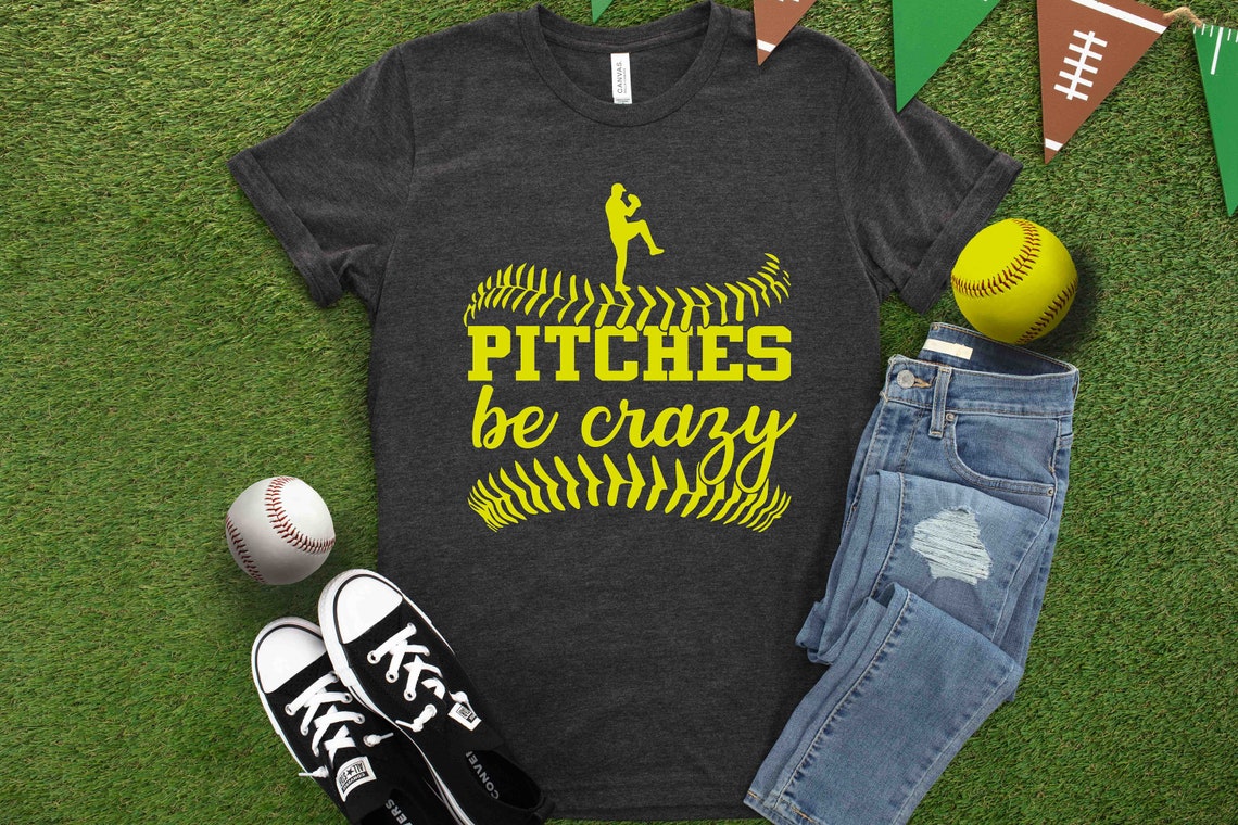 Pitches Be Crazy Baseball SVG PNG EPS Funny Baseball Softball - Etsy