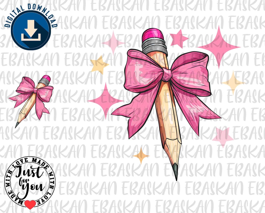 Teacher PNG, Pencil With Bow Png Back to School Png, Teacher Shirt Png ...