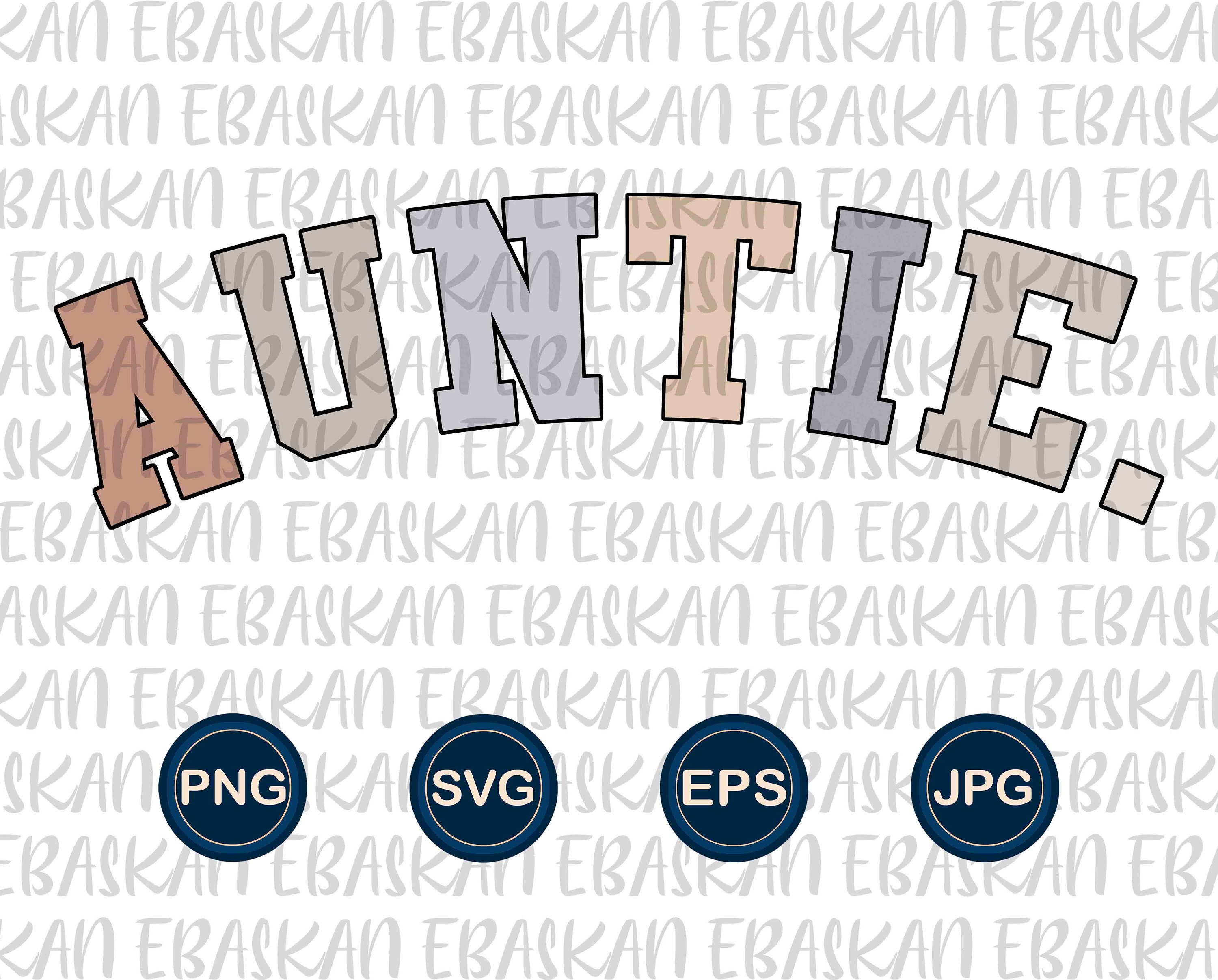 Auntie Retro Typo Svg Png Eps Wavy Aunt Best Auntie Cool - Etsy