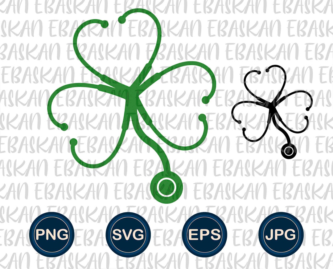 Saint Patrick Day Nurse Shamrock Stethoscope PNG SVG EPS Registered ...