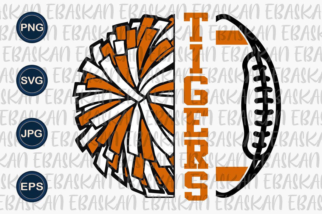 Tigers Football Cheer PNG SVG EPS Cheerleader Athletic Teams Go Tigers ...