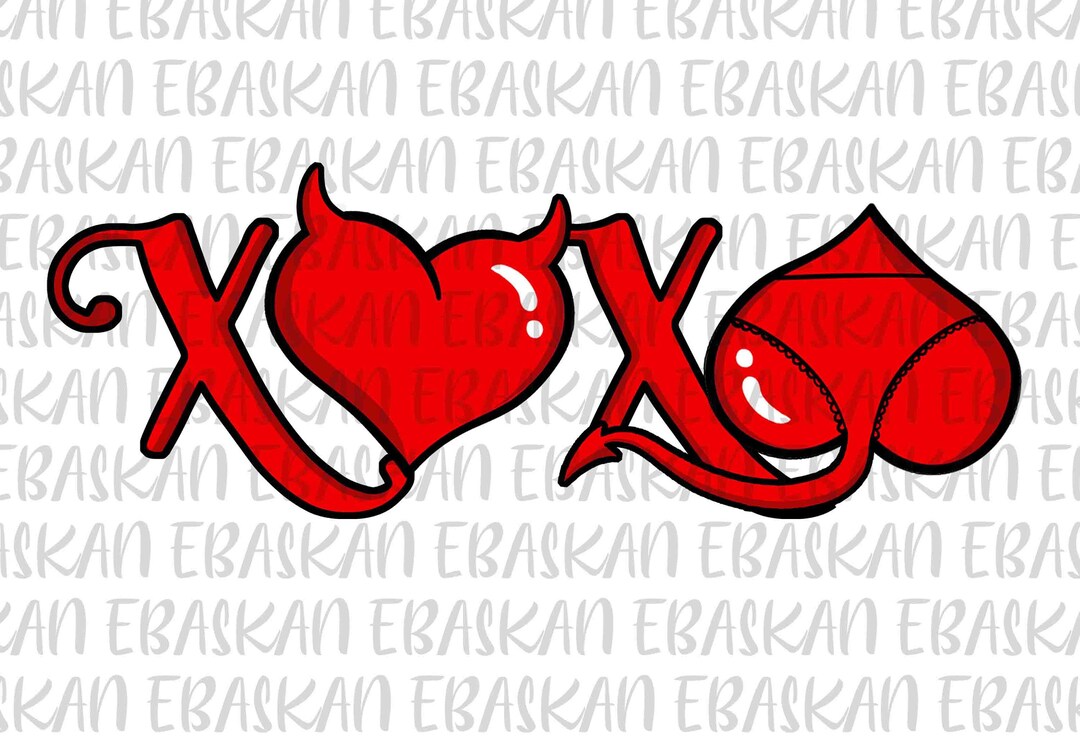 Xoxo Demon SVG PNG, Cute Lovely Xoxo Love Pattern Valentines Svg Png ...