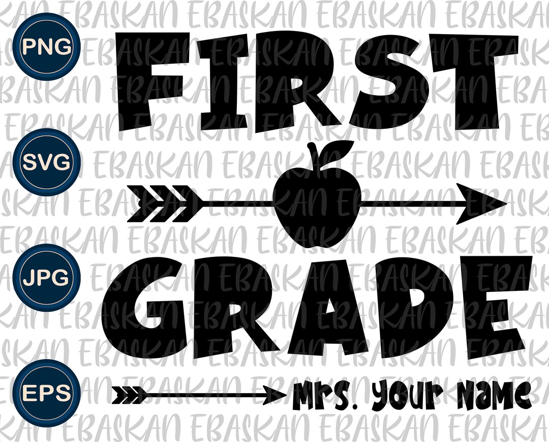 First Grade Teacher Name PNG SVG Elementary Teacher First Day - Etsy