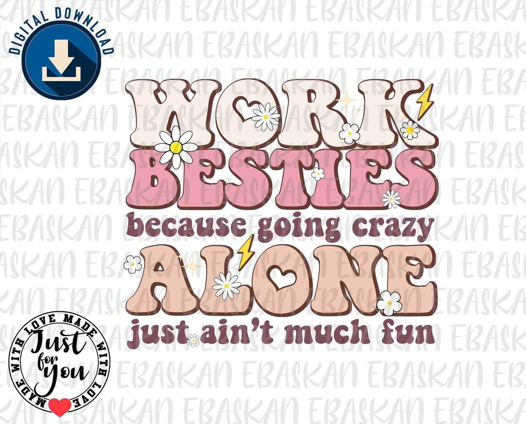 Work Besties Retro Floral PNG, Office Squad Design (digital Download ...