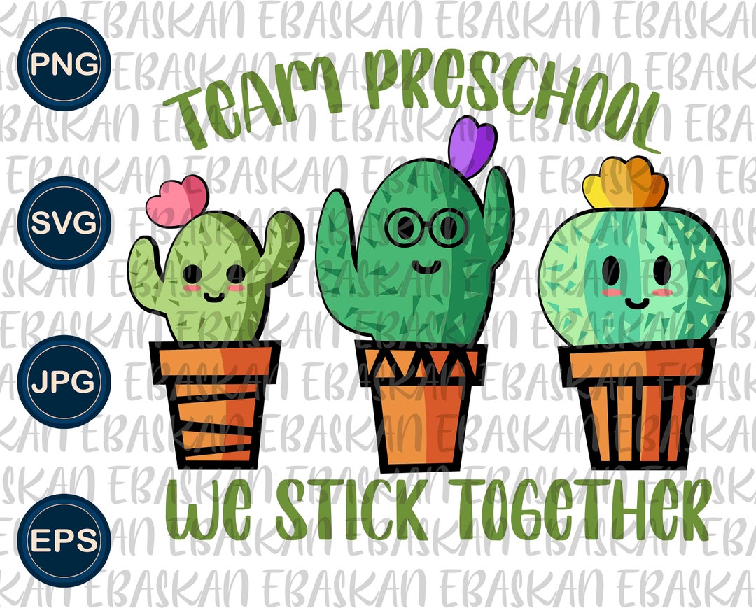 Team Preschool We Stick Together SVG PNG EPS Back to School - Etsy
