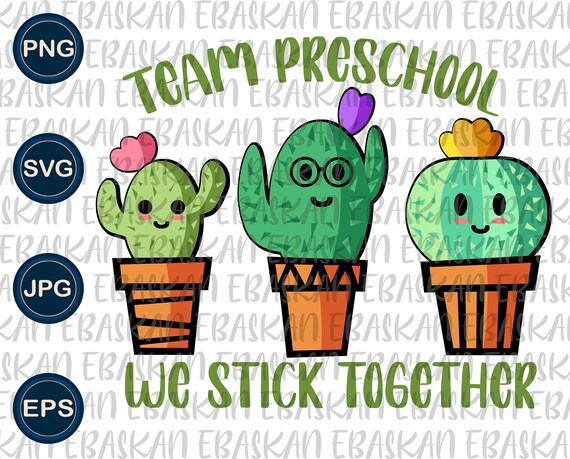 Team Preschool We Stick Together SVG PNG EPS Back to School | Etsy