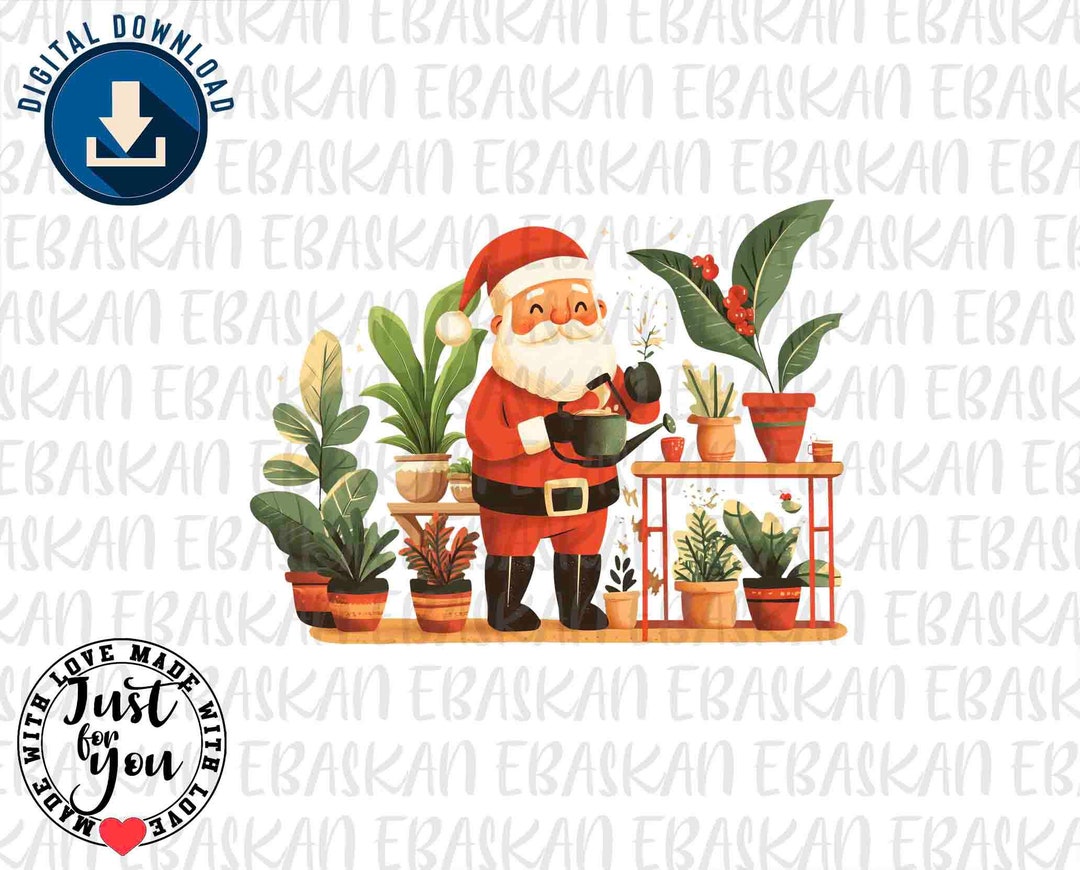 Santa Plant Lover Png, Plant Lover Christmas Png, Plant Mom Png ...