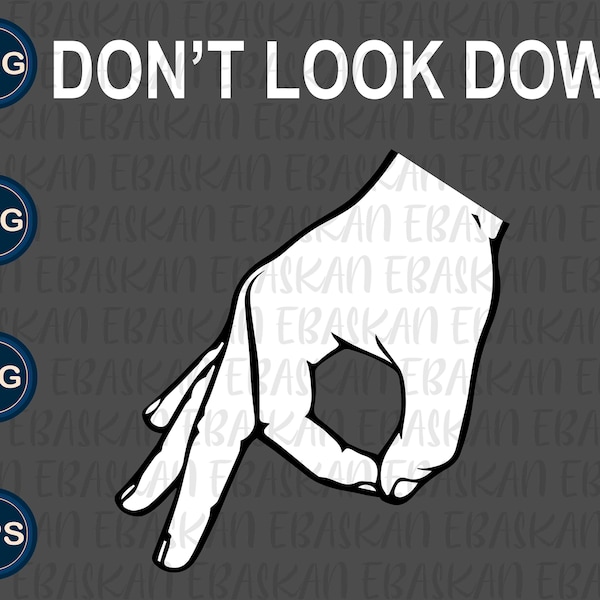 Dont Look Down Hand Sign Svg - Etsy