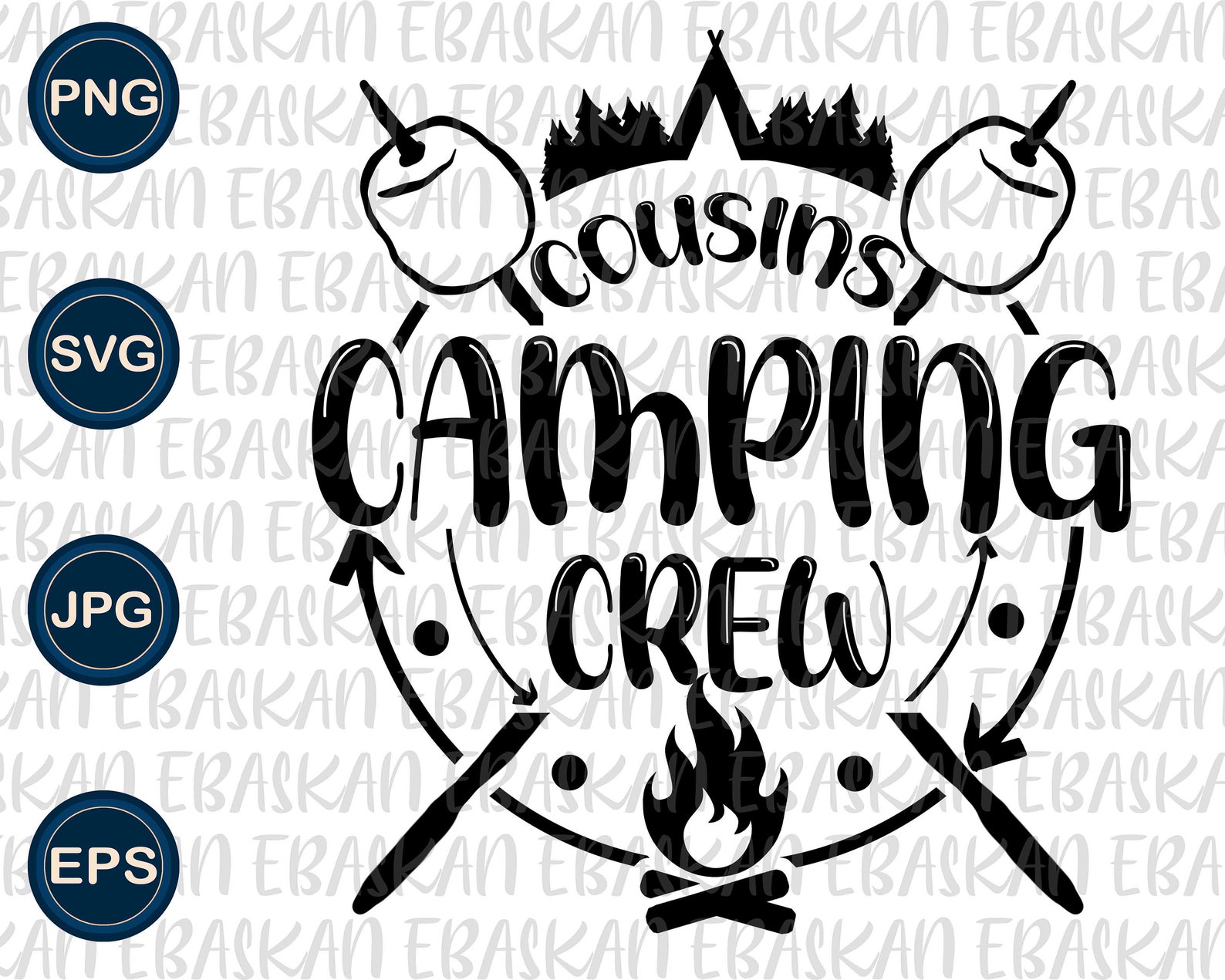 Cousins Camping Crew SVG PNG EPS Trip Friends Family Camp Tent - Etsy
