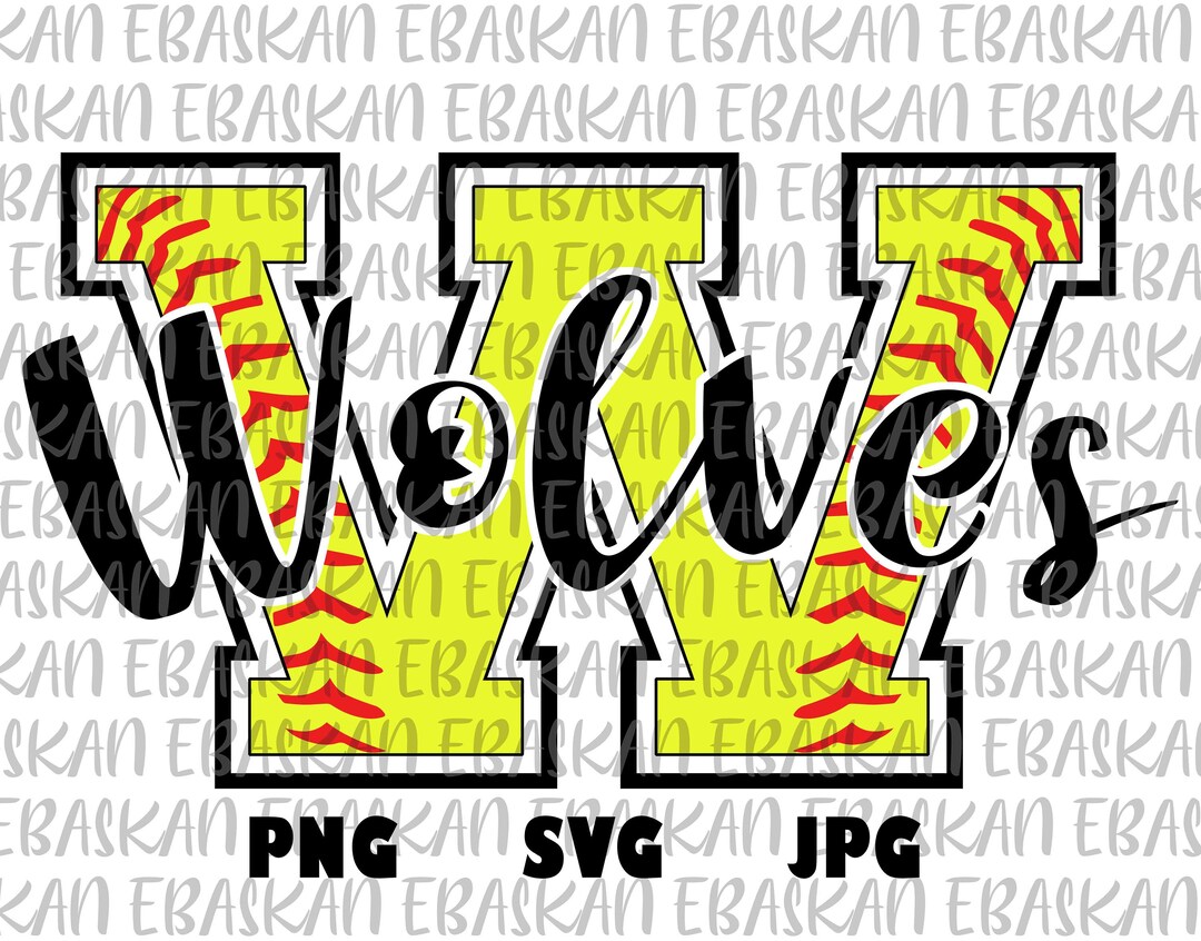 Wolves Softball Athletic Teams PNG SVG Design Go Wolves Softball Grey ...