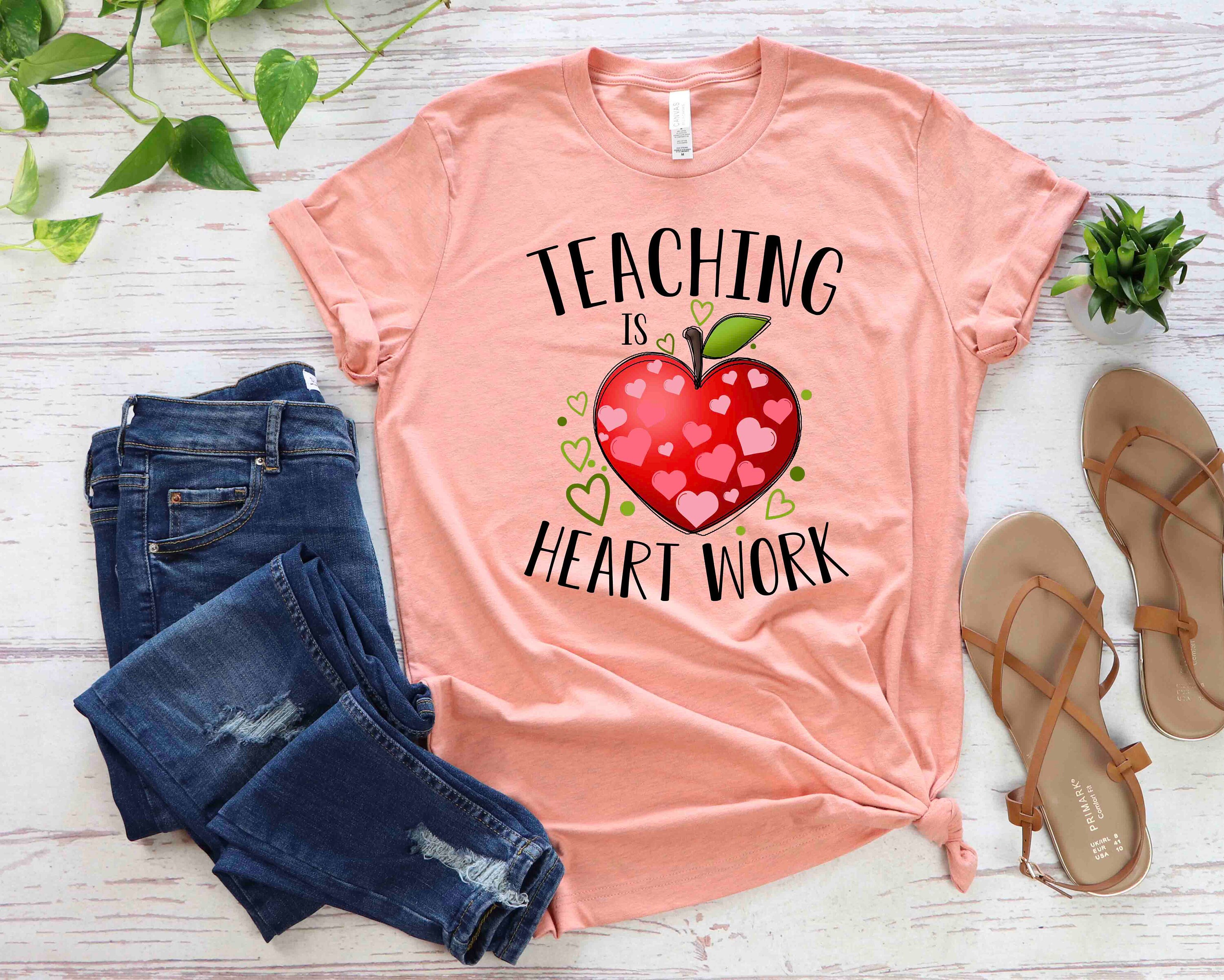 Teaching is Heart Work PNG SVG Teacher Life Inspire | Etsy