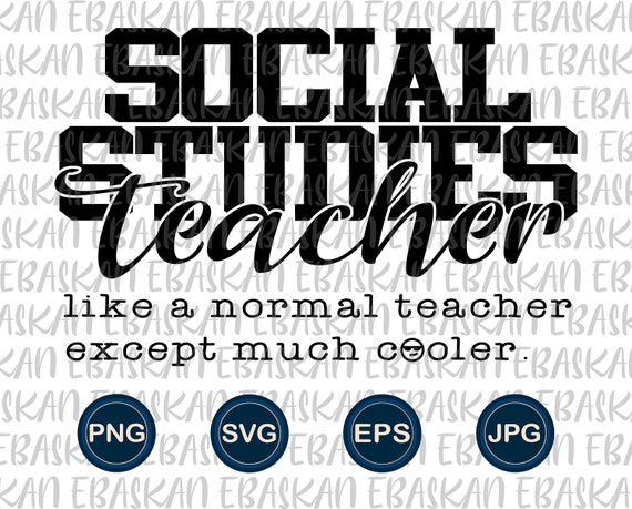 Profesor de Estudios Sociales PNG SVG EPS Primer Día de - Etsy España