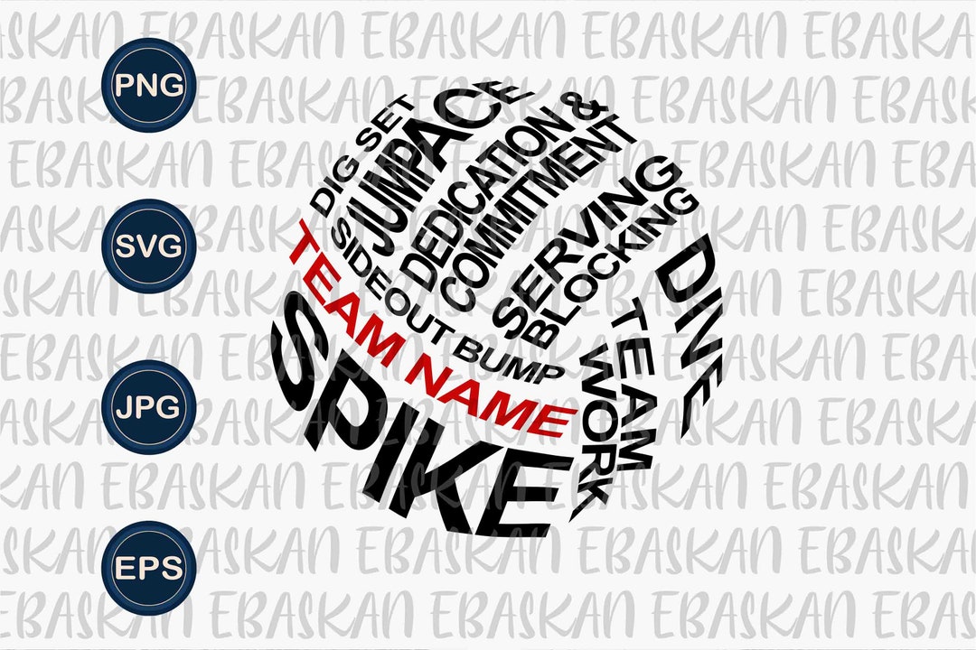 Custom Volleyball Team Design: Personalized Print (SVG, PNG, EPS) - Etsy