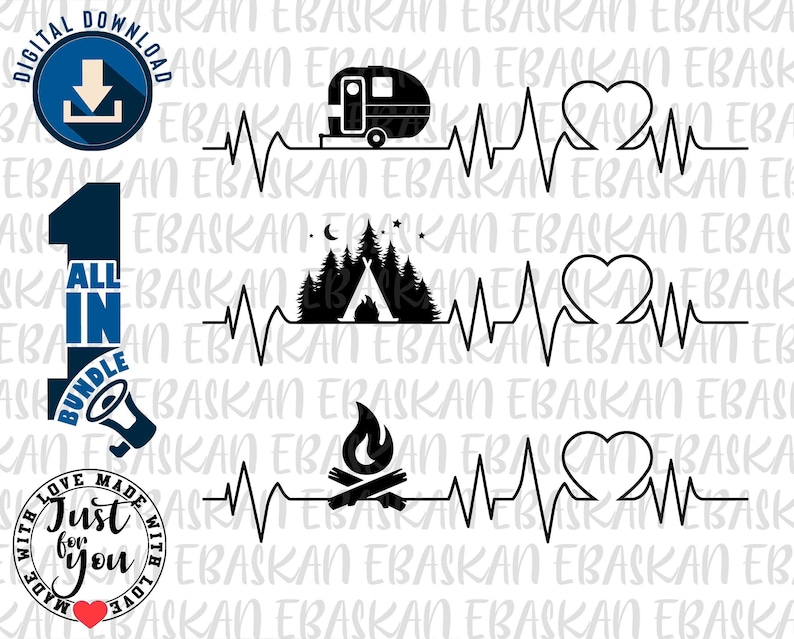 Camping Heartbeat SVG Bundle, Camp Life Designs (digital Download) - Etsy