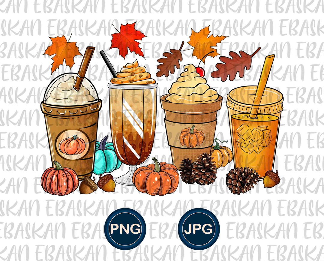 Fall Latte PNG, Pumpkin Spice PNG, Autumn Png, Thanksgiving Pumpkin ...