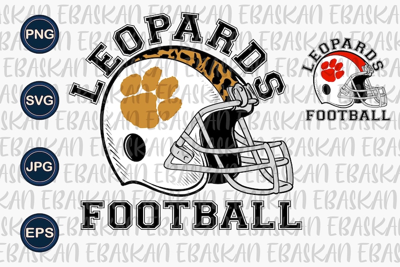 Leopards Football Team PNG SVG Go Leopards Athletics Paw - Etsy