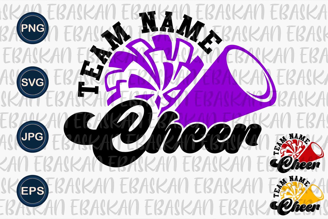 Custom Cheerleader Team Design, Pom Pom Girl (SVG, PNG, JPG) - Etsy