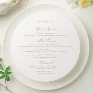 Round Menu Cards for Wedding, Printed - Etsy