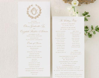 Gold Wedding Programs Printed Wedding Ceremony Program in | Etsy