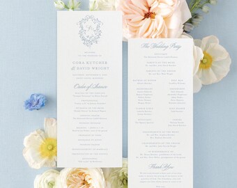 Printed Wedding Program With Monogram, Modern Wedding Programs ...