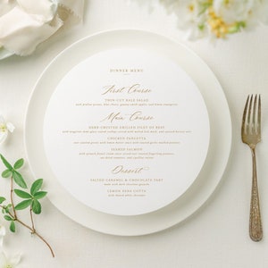 Round Menu Cards for Wedding Printed - Etsy
