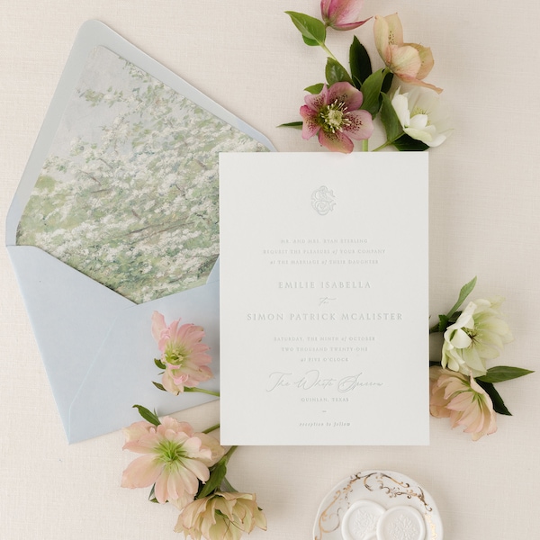 Vintage Letterpress Wedding Invitation - Etsy