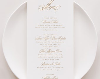 Menu Cards for Wedding Printed Wedding Menu | Etsy