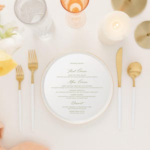 Round Menu Cards for Wedding, Printed - Etsy
