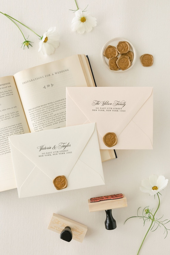 Wedding Address Stamp Custom Rubber Stamp Return Address - Etsy